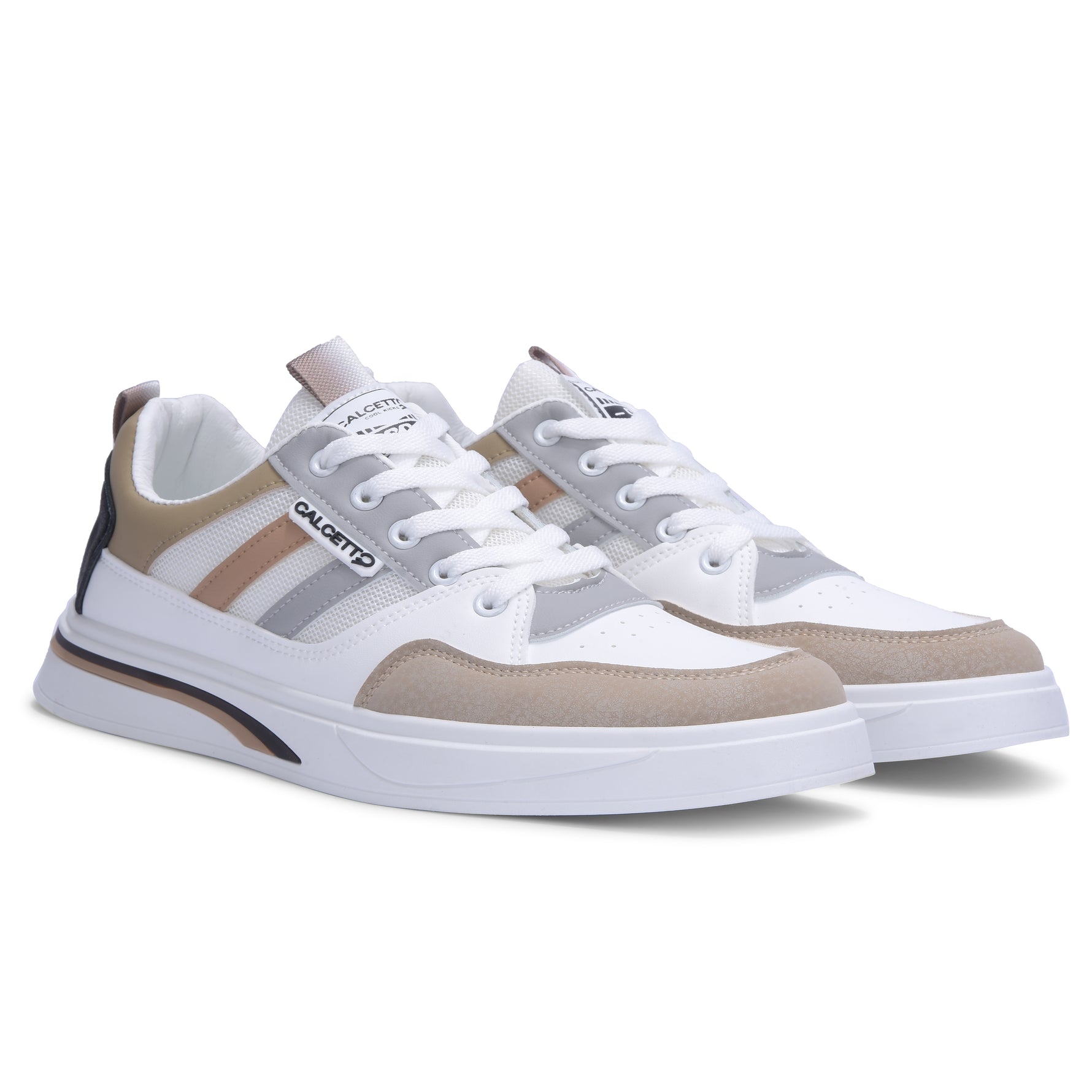 Calcetto Clt-2024 White Khaki Sneaker For Men – Calcetto India