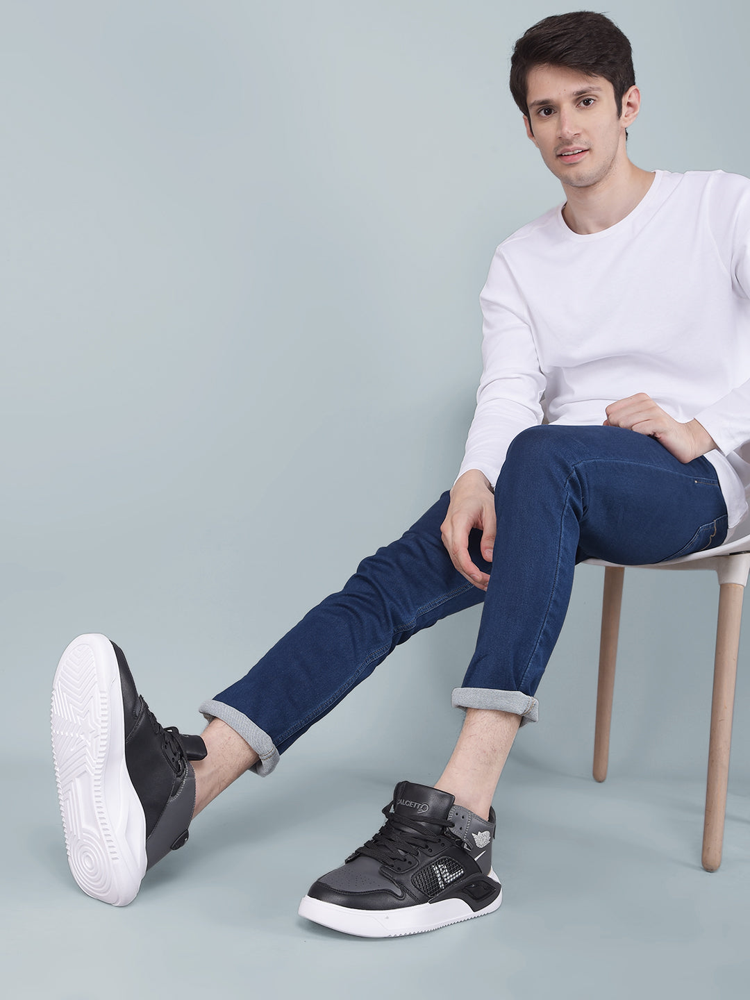 Calcetto Lightweight Casual Men'S Sneakers Shoes CLT-0974 Black Grey ...